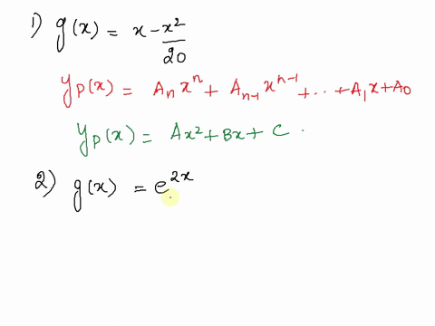 (1 point) Match the following guess solutions yp for the...