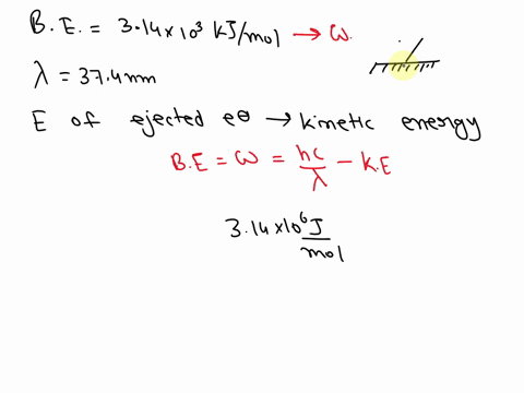 Titanium metal had a binding energy work function of 314x103...