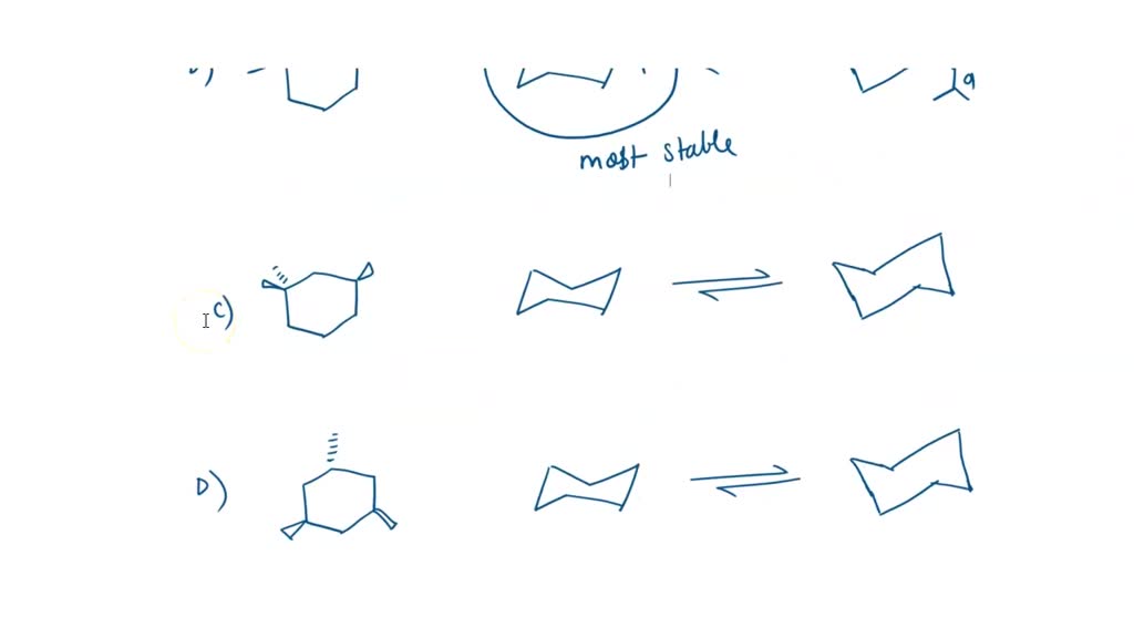 SOLVED: Draw the alternative chair conformations for the following ...