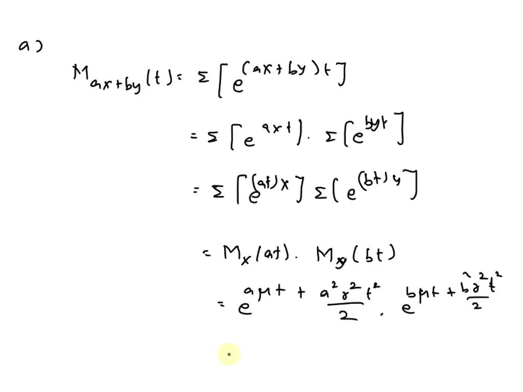 SOLVED: Random variables X and Y are independently distributed as N(μ ... SOLVED: Random variables X and Y are independently distributed as N(μ ...