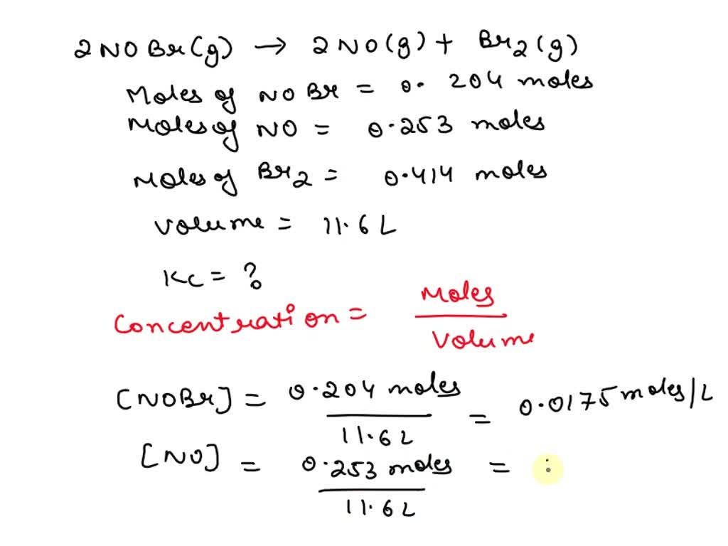 SOLVED: 1. Consider the following reaction: NO(g) + Br2(g) ⇌ NOBr(g ...