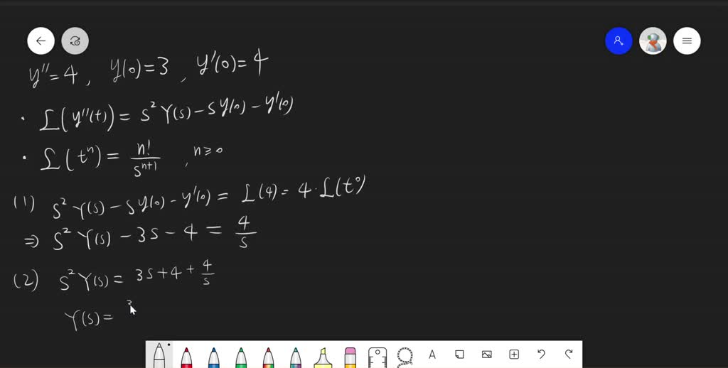 SOLVED: In this exercise we will use the Laplace transform to solve the ...