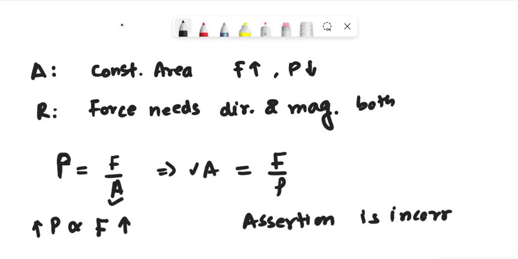 SOLVED: Assertion (A): For the same area, when force increases ...