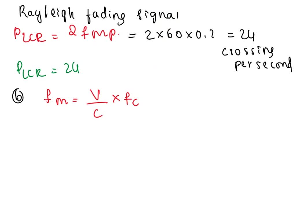 a) For a Rayleigh fading signal, compute the positive-going level ...