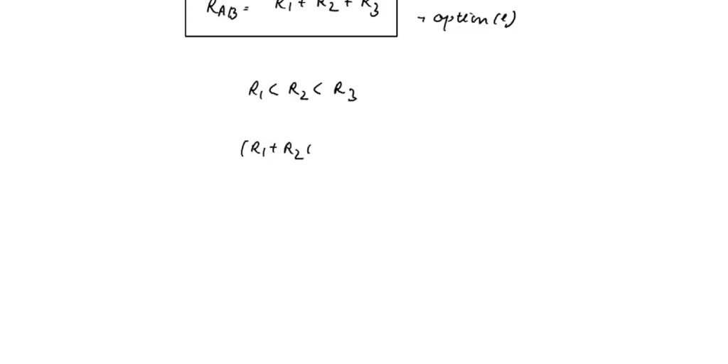 Three resistors R1, R2, and R3 are connected in series with R1