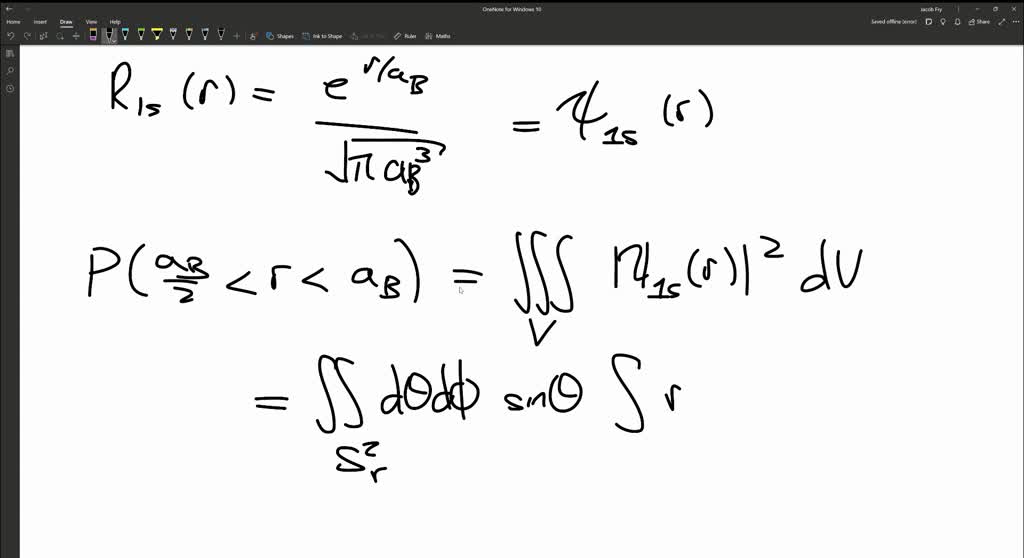 Solved The 1s Wavefunction Of A Hydrogen Atom Is Proportional To Ne