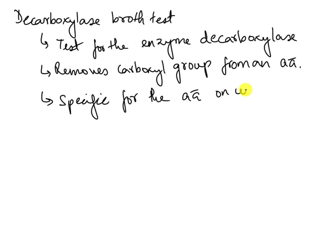 SOLVED: You inoculate a ornithine decarboxylase broth. After 48 hours ...