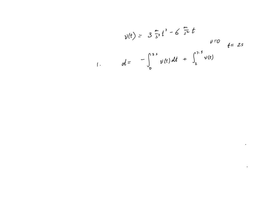 SOLVED: 1) A particle moves along a horizontal path with a velocity of v = (3t2 - 6t) m/s, where ...