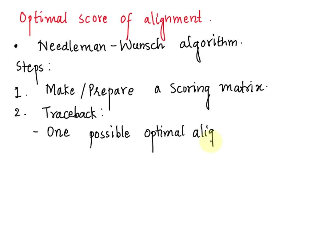 Solved A Dynamic Programming Algorithm As Applied To Pairwise Sequence Alignment Question 18