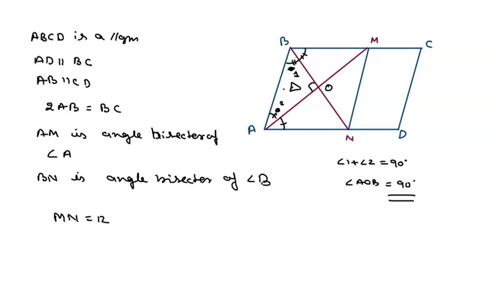 SOLVED: In the given figure, ABCD is a parallelogram such that AB // CD ...