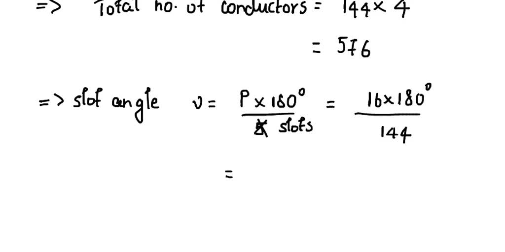 The stator of a 3-phase, 16-pole synchronous generator has 144 slots ...