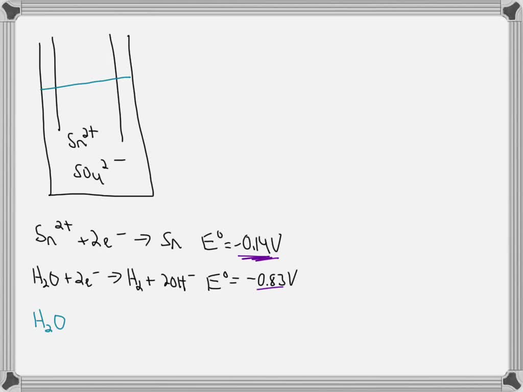 SOLVED: A solution of tin(II) sulfate, SnSO4, was electrolyzed using Pt ...