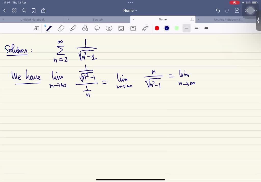 SOLVED: Question 3 (1 point) Use the Limit Comparison Test to determine ...