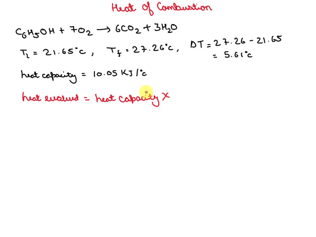 SOLVED: A 1.800-g sample of phenol (C6H6O2) was burned in a bomb ...