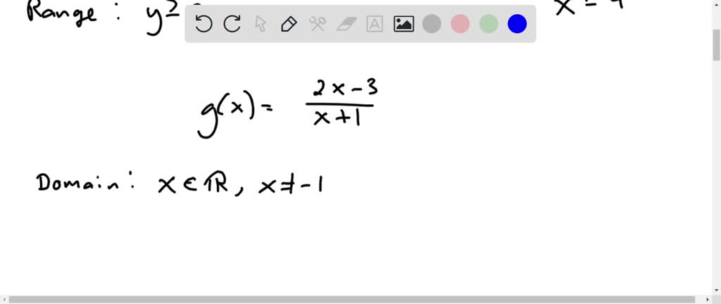 SOLVED: (a) Algebraically determine the range and domain of the functions: 2x f(c) = V2a -1 ...