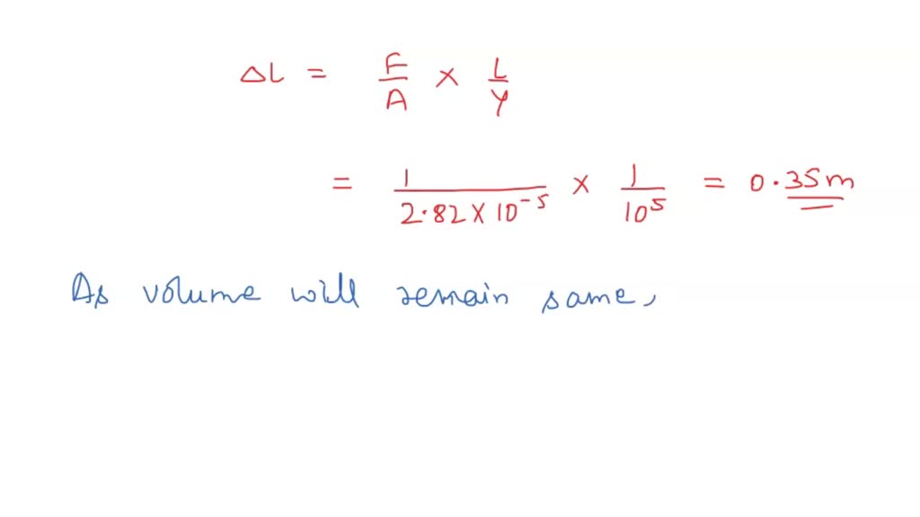 wire has a young’s modulus of 105N/m2, length 1m radius 3mm. Assuming a ...
