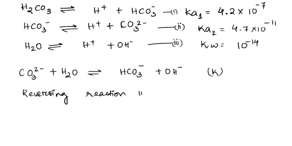 SOLVED: Carbonic acid, H2CO3, is a diprotic acid with Ka1 = 4.2 x 10-7 ...