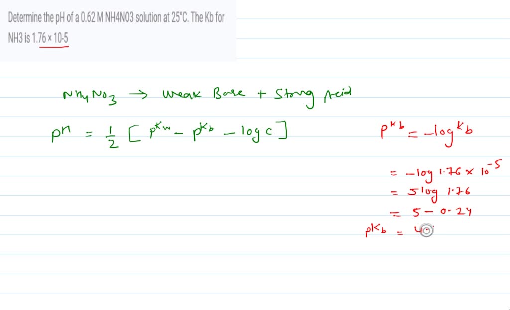 SOLVED: 5) (4 pts) Calculate the pH (aq- 25 "C) of a solution formed by mixing 0.0155 M CH;NH;l ...
