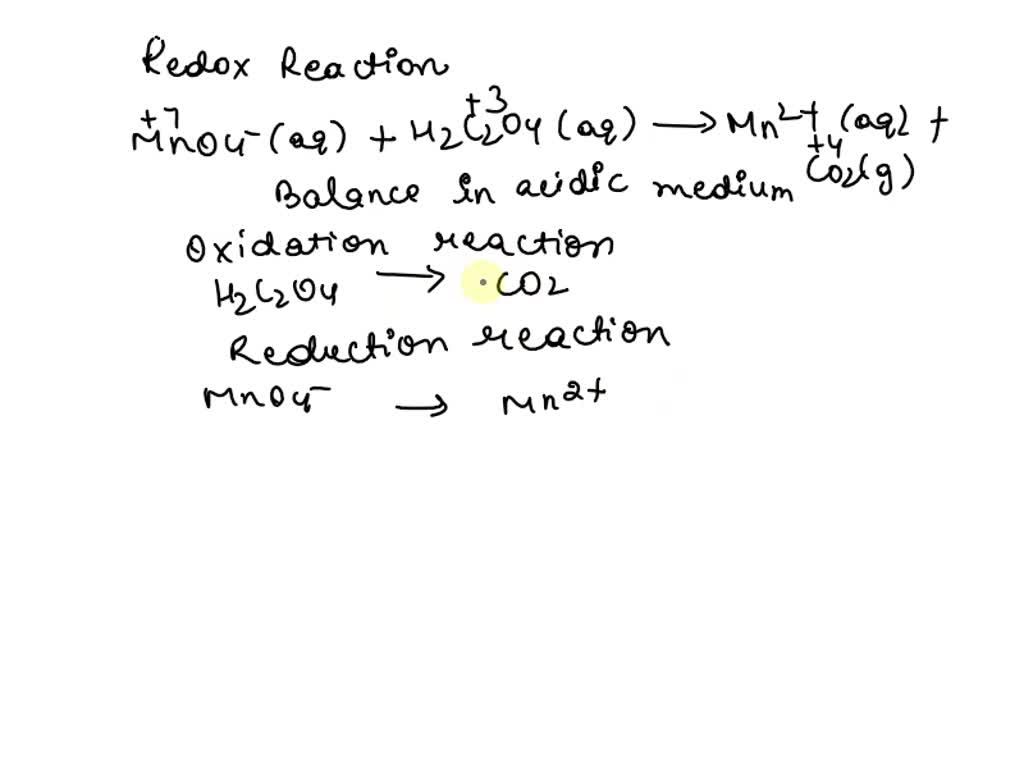 SOLVED: Balance the following redox reaction if it occurs in acidic ...