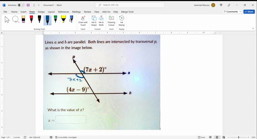 SOLVED: Lines a and b are parallel: Both lines are intersected by transversal P, as shown in the ...