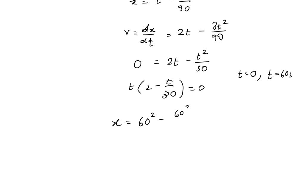 SOLVED: The position of a car moving on a straight highway is given by x= t^2t- t^3/90 ft where ...
