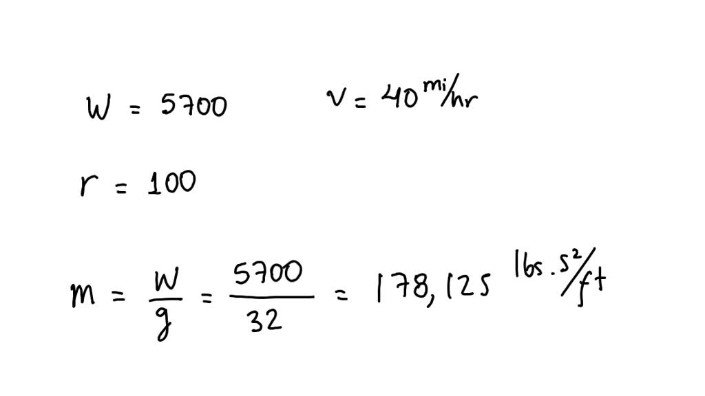 SOLVED: A 5100-pound vehicle is driven at a speed of 35 miles per hour ...