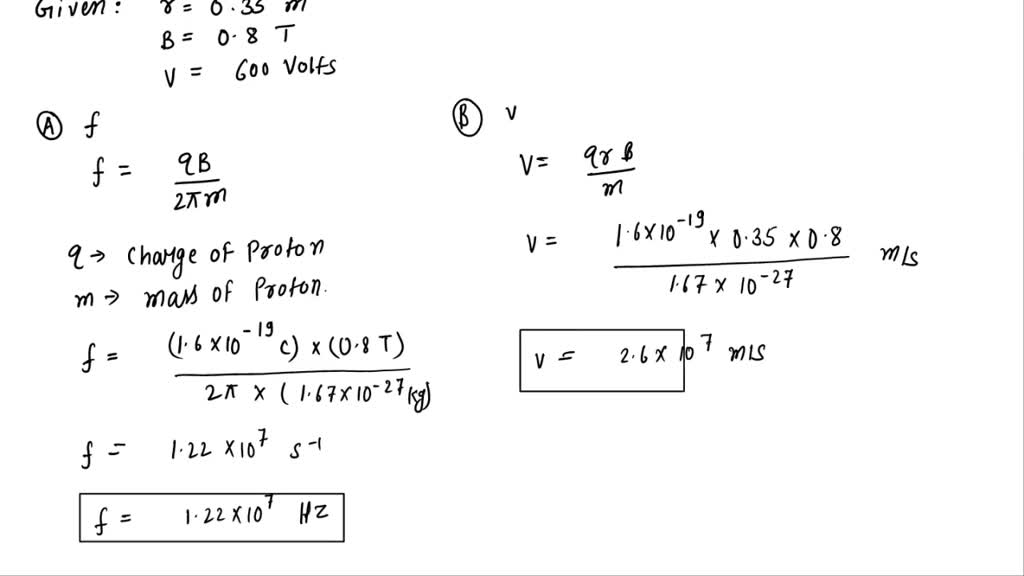 SOLVED: A cyclotron (Fig. 22.14 ) designed to accelerate protons has an ...