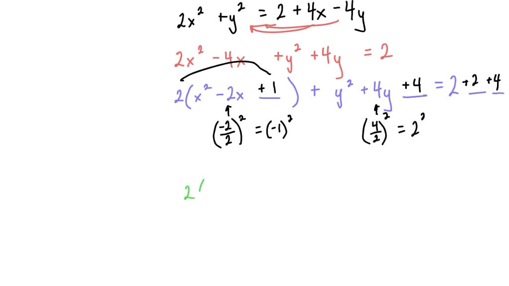 SOLVED: Part I: Complete the square to rewrite the equations in their ...