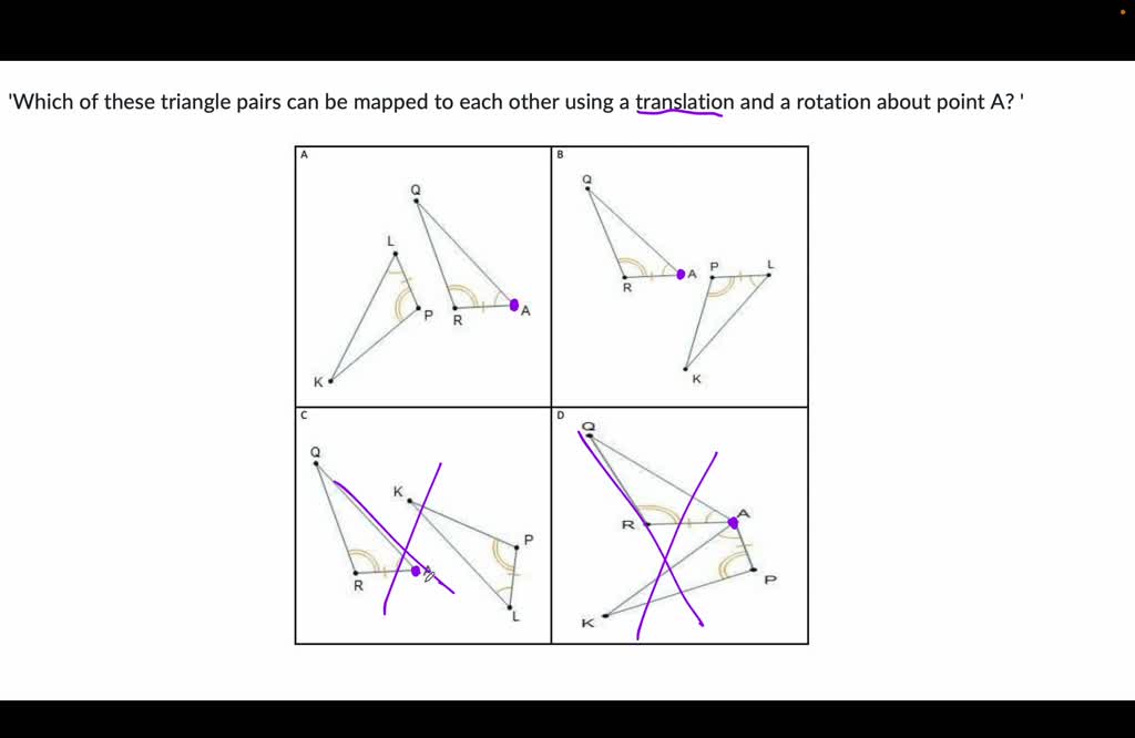 SOLVED: 'Which of these triangle pairs can be mapped to each other using a translation and a ...