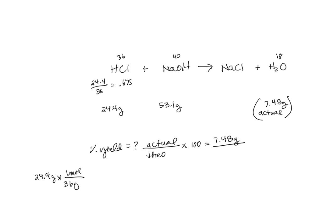 SOLVED: Aqueous hydrochloric acid (HCl) reacts with solid sodium hydroxide (NaOH) to produce ...