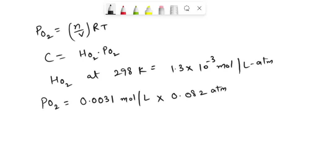 SOLVED: Calculate the equilibrium concentration of dissolved oxygen in ...