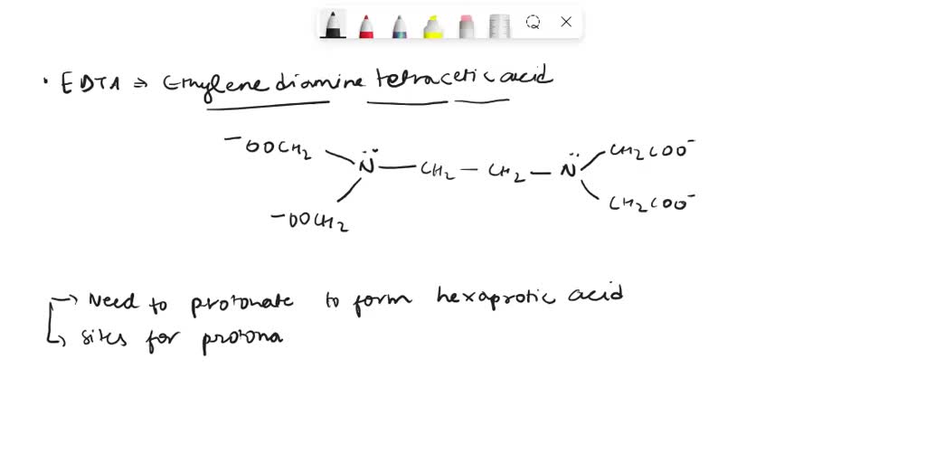 SOLVED: EDTA is a polyprotic acid with four protons (H4Y); it can ...