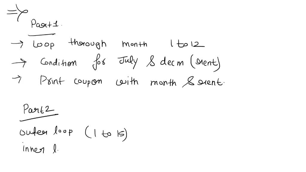 SOLVED: Part 1 - This solution should contain 1 loop and conditional ...