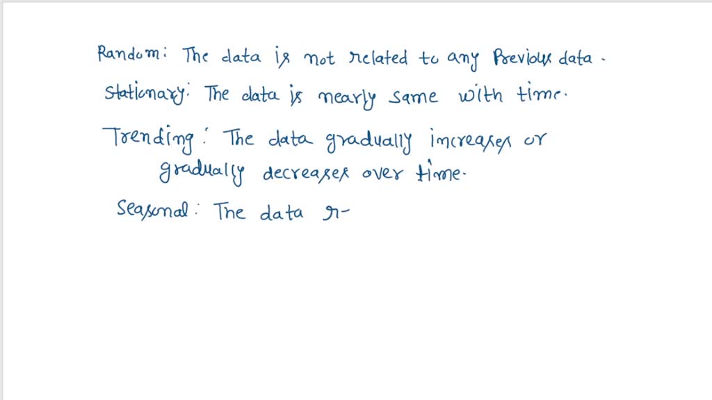 SOLVED: Answer the following questions: 1. What is a random walk ...