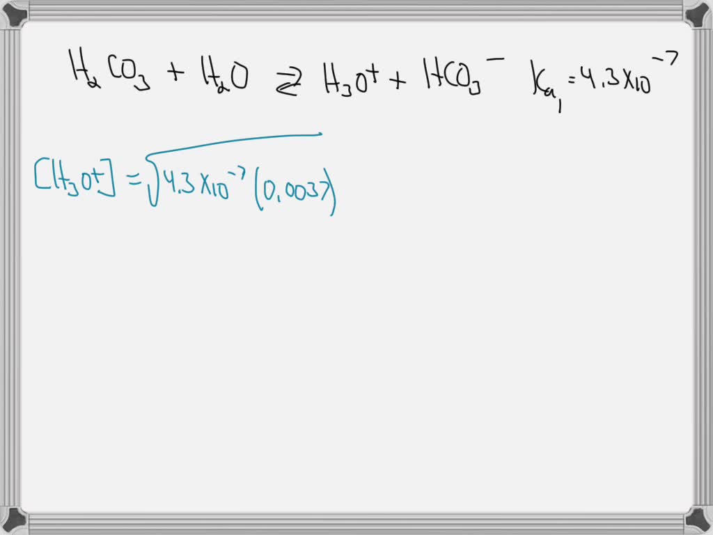 SOLVED: The solubility of CO2 in water at 25 Â°C and 0.1 atm is 0.0037 ...