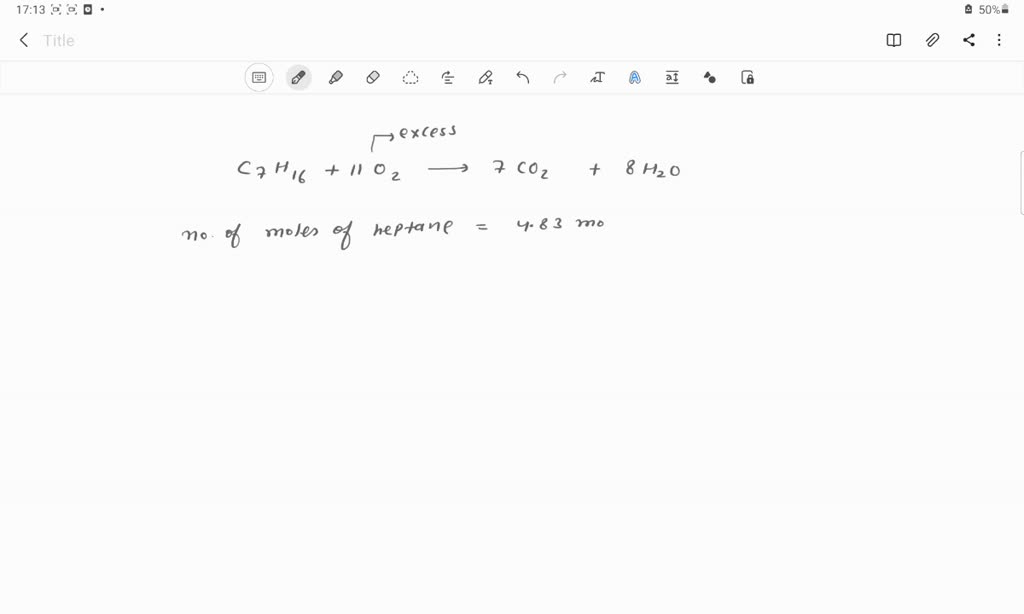 SOLVED: Heptane (C7H16) is burned in the presence of oxygen (O2). How ...
