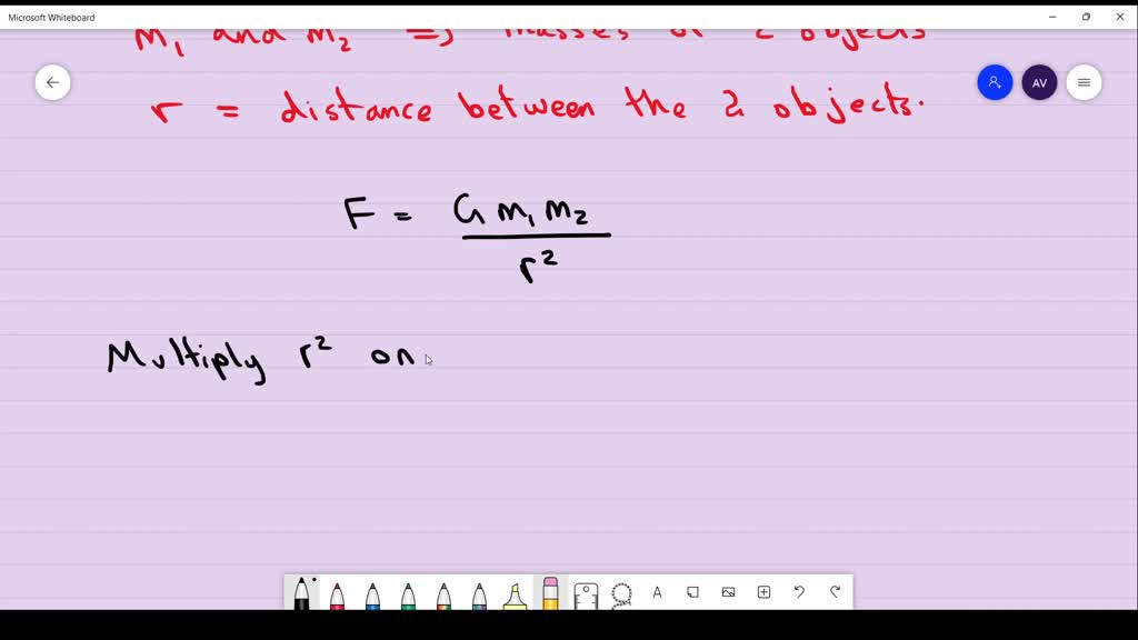 SOLVED: The equation shown is used to find the force of gravity between two objects, where G is ...