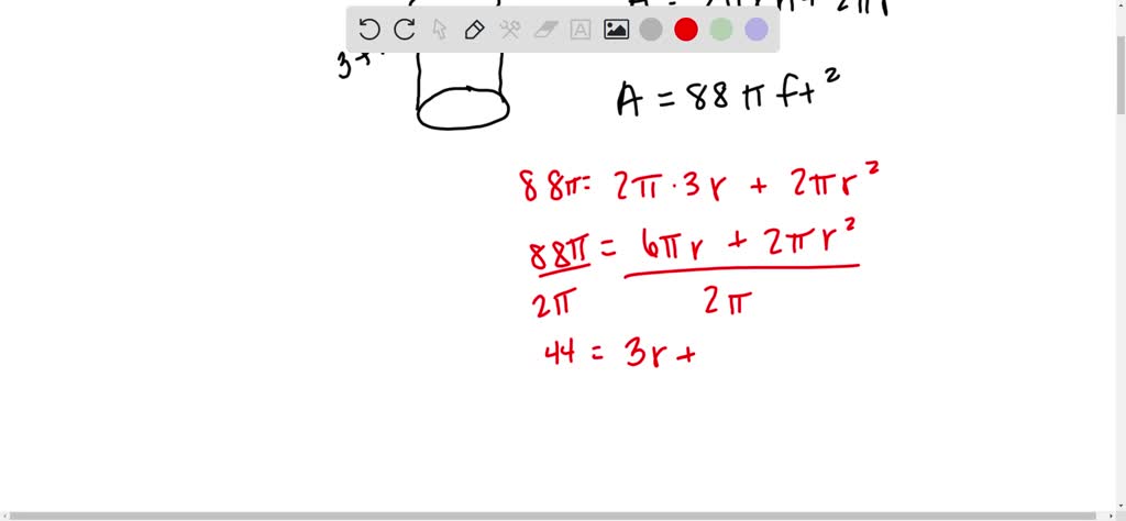 SOLVED: The surface area A of a cylinder with height h and radius r is ...