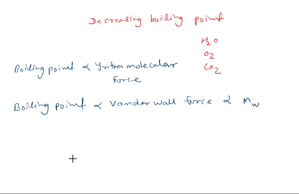 SOLVED: Place the following substances in order of decreasing boiling ...