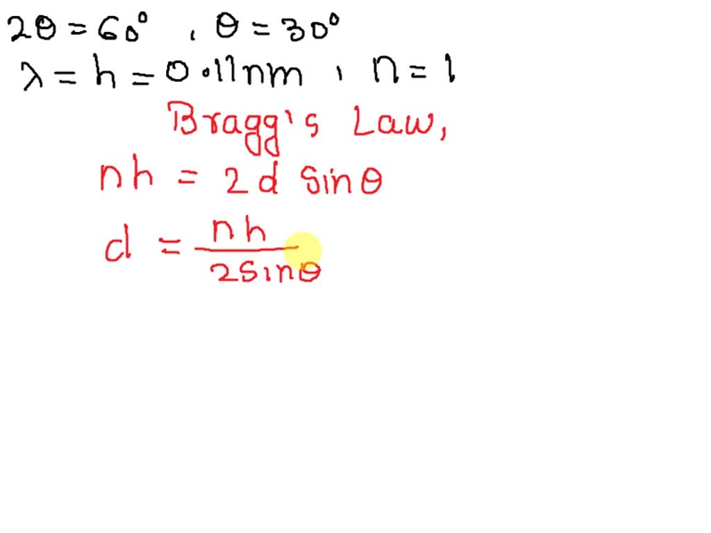 SOLVED: A material with FCC crystal structure. If the angle of diffraction for the (311) set of ...