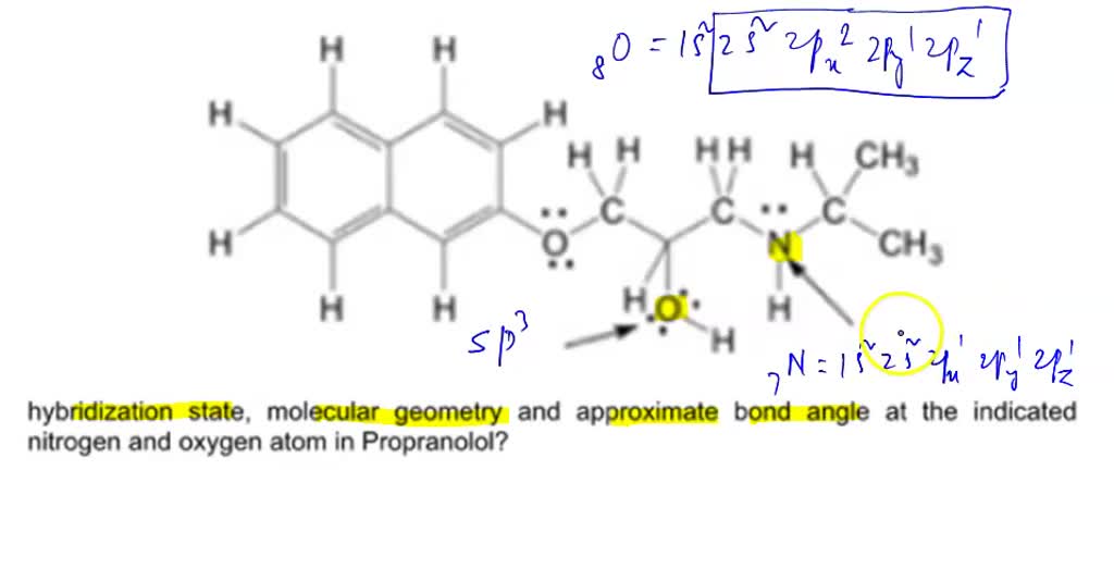 SOLVED: 037. Following the structure for Propranolol, an ...