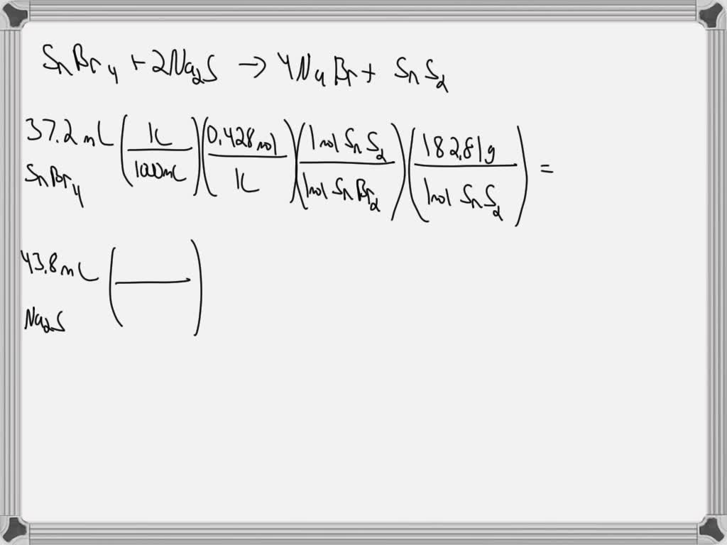 SOLVED: Tin(IV) sulfide, SnS2, a yellow pigment, can be produced using ...