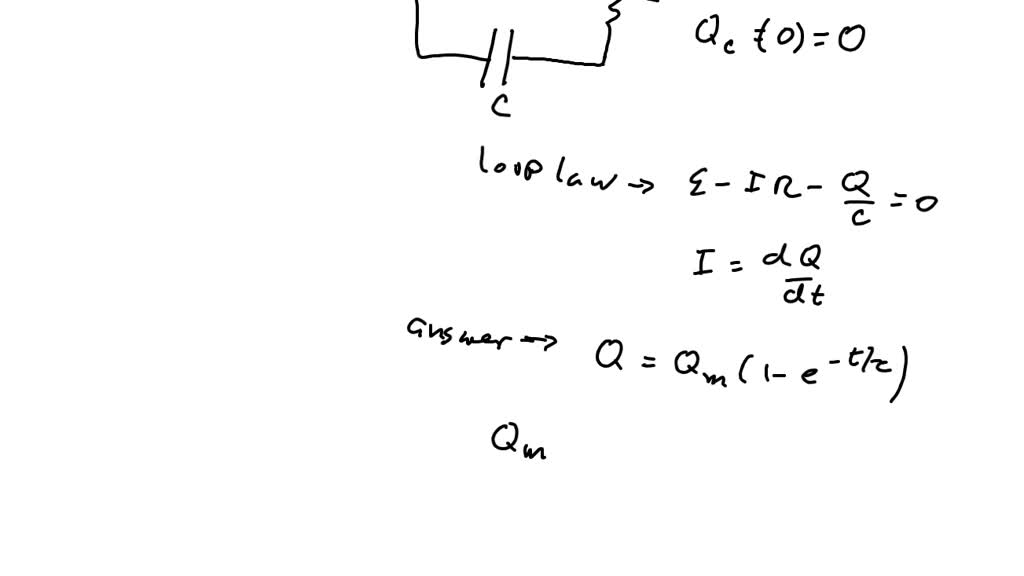 SOLVED: A capacitor of capacitance C is connected in series with resistance R and a battery of ...