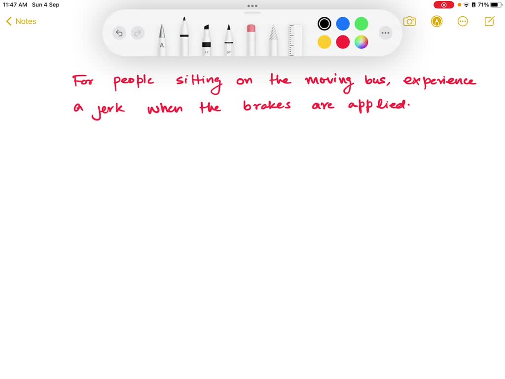 SOLVED: People sitting in a moving bus experience a jerk when the bus ...