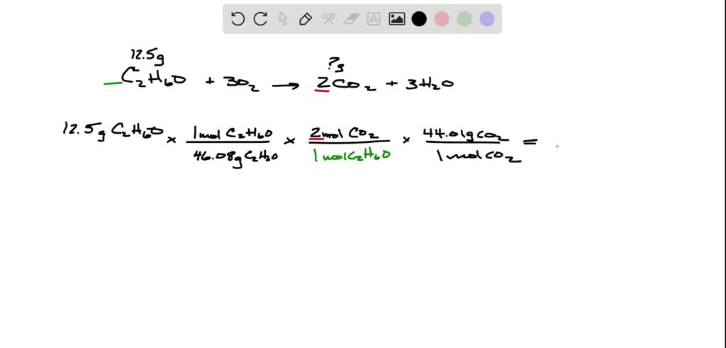 SOLVED: Q8: C2H6O + 3O2 = 2CO2 + 3H2O Q9: Using the information given ...