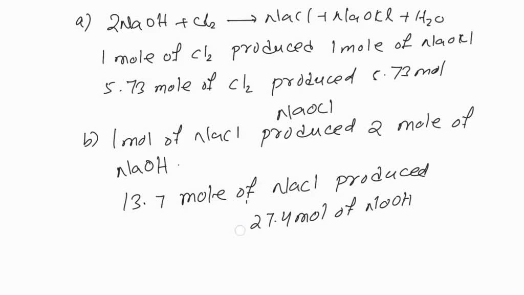 SOLVED: "solution of sodium hypochlorite; 0 23 Bleach is an aqueous prepared when chlorine gas ...