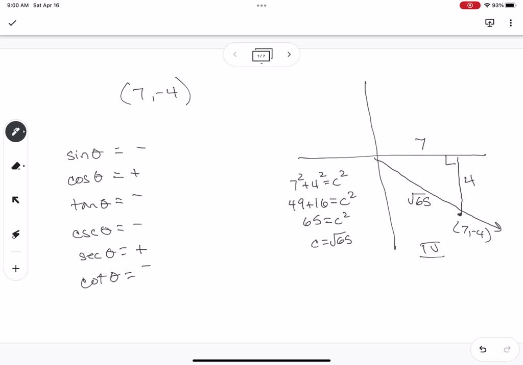SOLVED: Find the values ol sine; cosine, tangent; cosecant, secant, and cotangent for the angle ...
