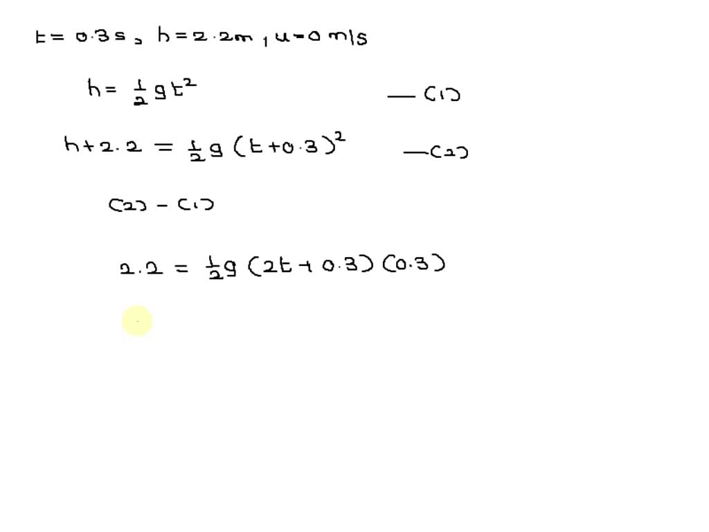A falling stone takes 0.30 seconds to travel past a window 2.2 meters ...