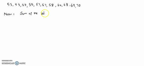 consider a sample with data values of 535571 586456536956 67 and 53 ...