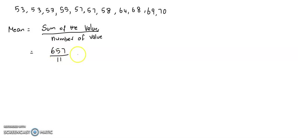 SOLVED: Consider a sample with data values of 53,54,71,58,63,57,53,69 ...
